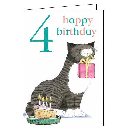 4th birthday cards, 4 today cards, happy 4th birthday card – Nickery Nook