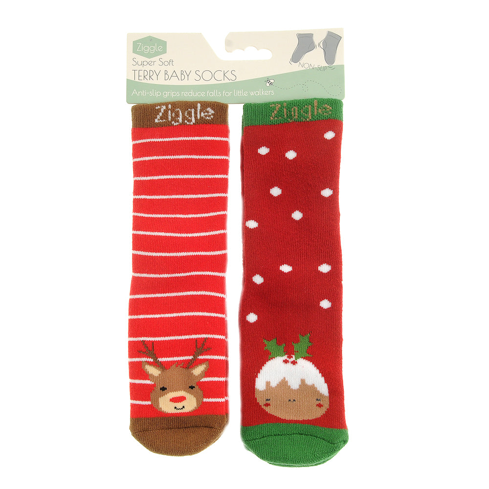 Reindeer and Pudding sock set - Ziggle Baby – Nickery Nook