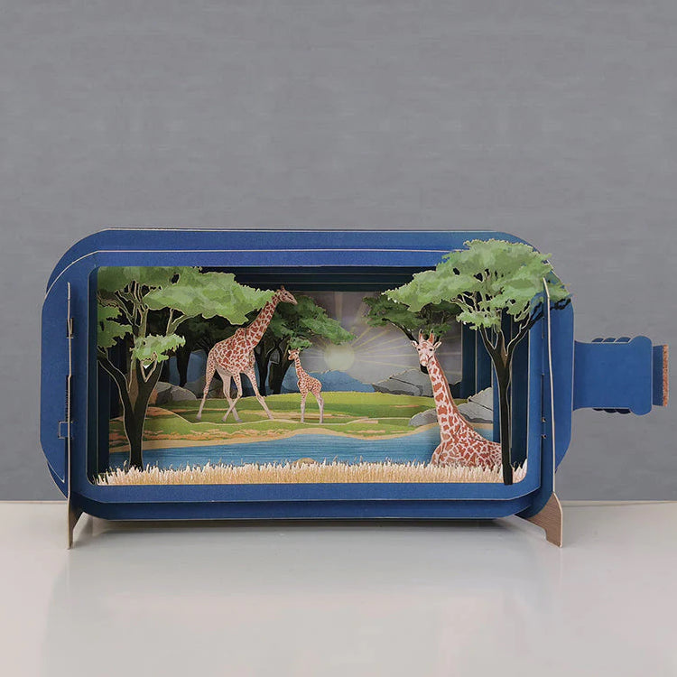 Giraffes - Message in a Bottle 3d pop up card – Nickery Nook